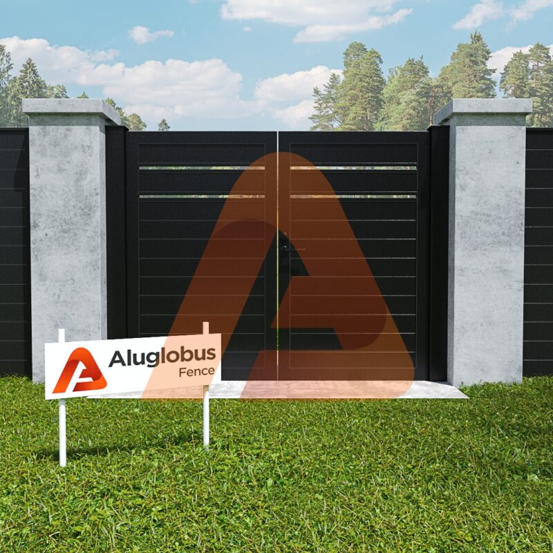 Double Swing Pedestrian Gate - Aluglobusfence.com-